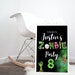 Zombie Birthday Welcome Sign, Editable Kids Scary Signs, Halloween ...