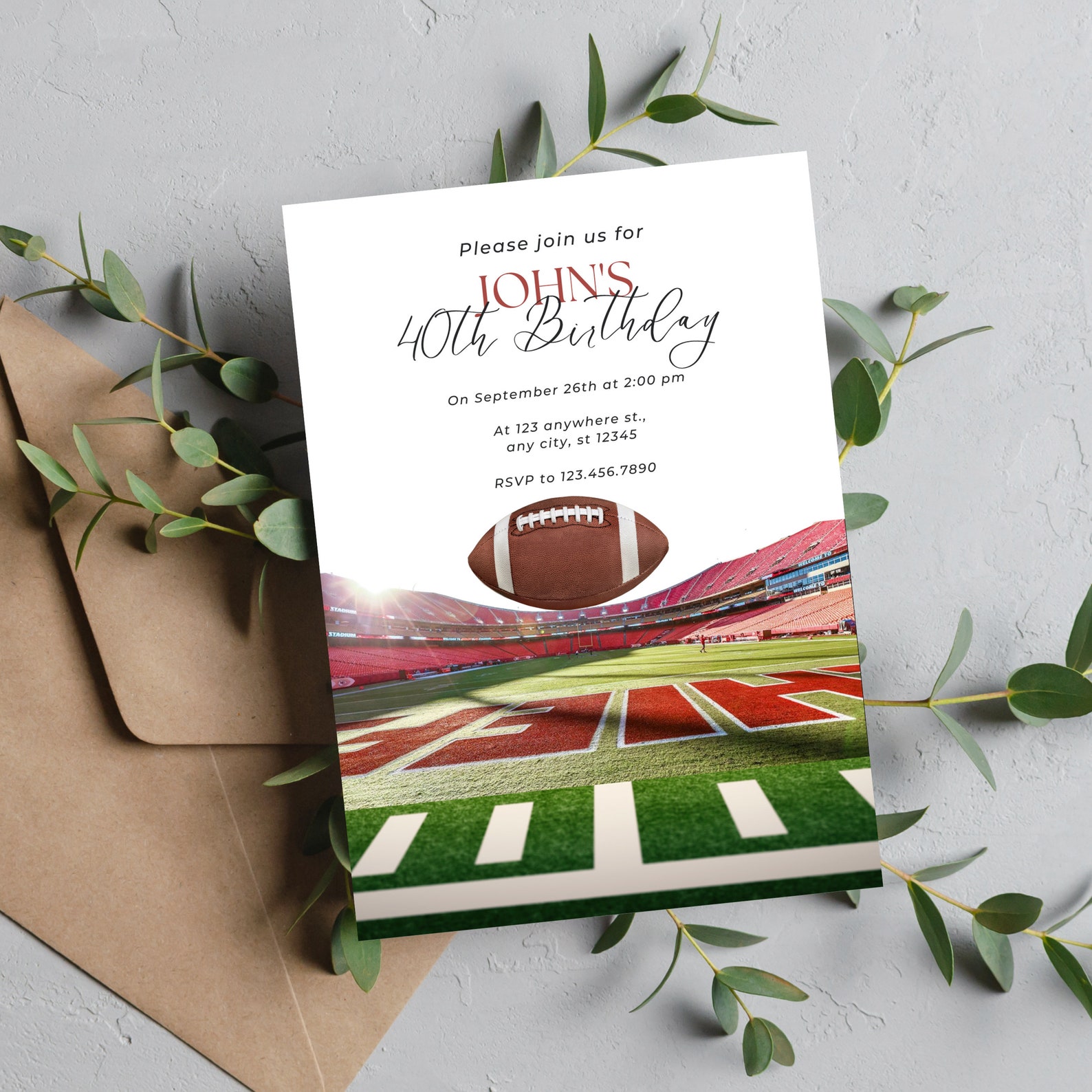 Football Fan Sports Invitation Custom Sports Invitations - Etsy