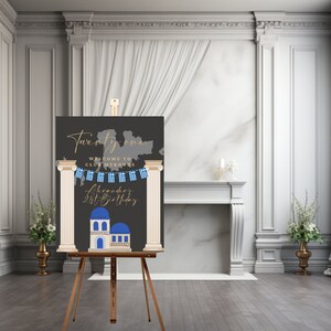 Customizable Destination Birthday Welcome Sign - Mykonos, Greece Travel ...