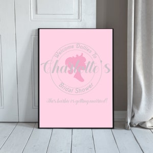 Pink Doll Bridal Shower Welcome Sign, Dolly Party Banner, Editable ...