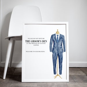Groom Den Wedding Sign, Wedding Day Do Not Disturb Signs, Printable ...