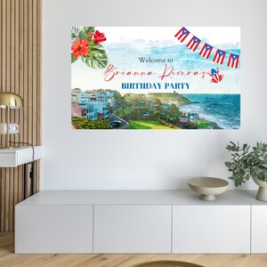 Editable Puerto Rico Welcome Sign Template | Birthday Banner | Skyline ...
