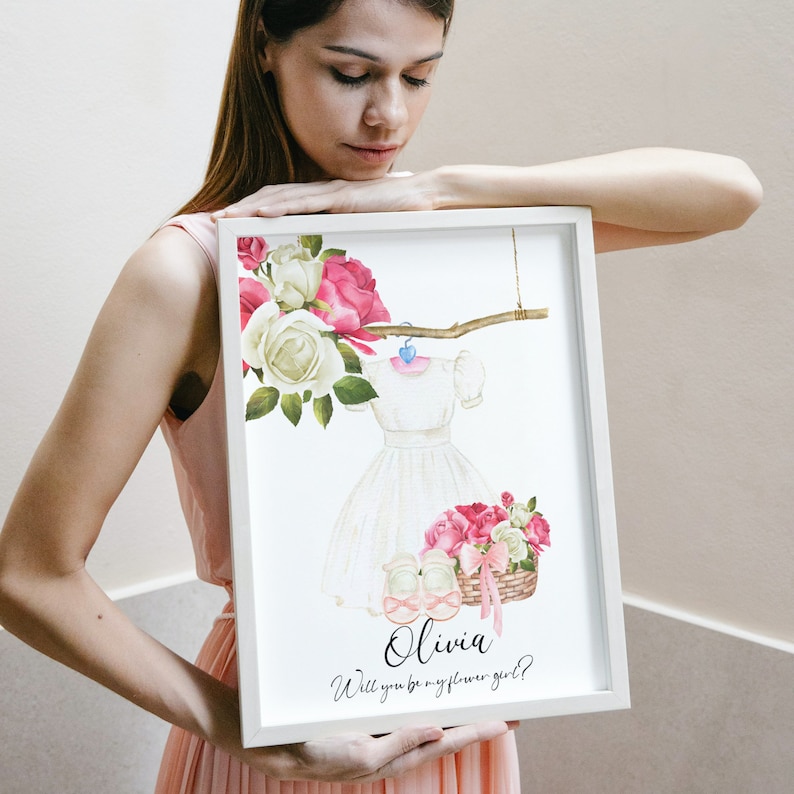 Flower Girl Proposal Sign Template Will You Be My Flower - Etsy