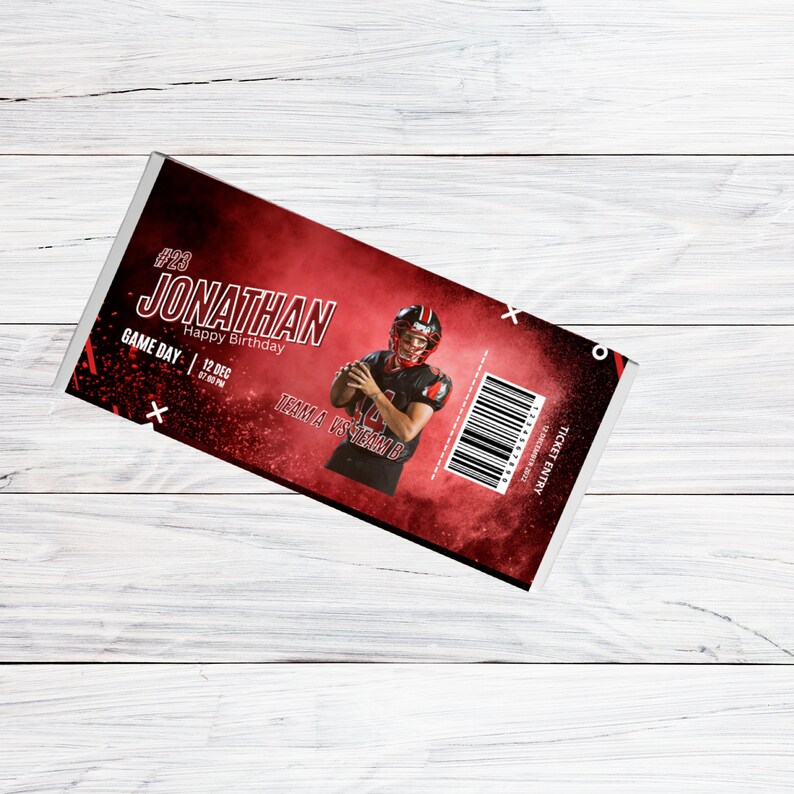 Football Party Chocolate Bar Label - DIY Template for Personalized ...