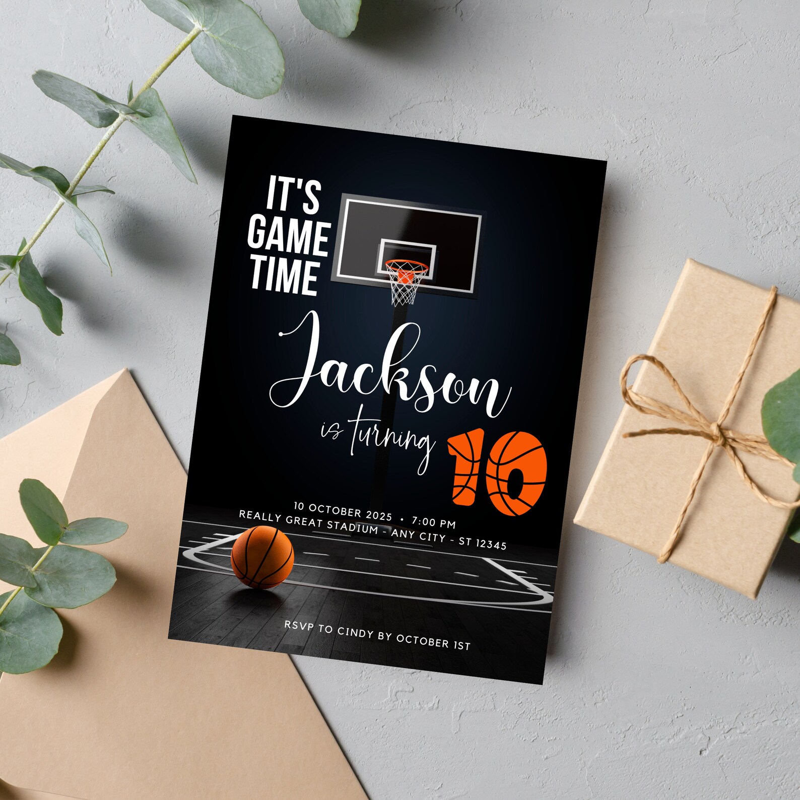 Slam Dunk Birthday Invitation Template Customizable - Etsy