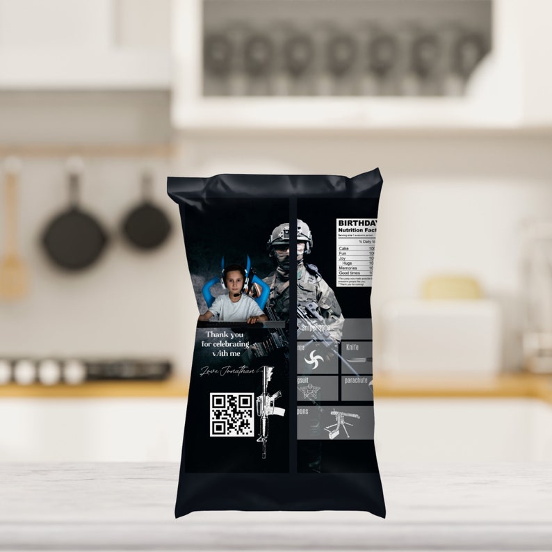 Video Game Birthday Chip Bag, Gamer, Gamer Party Favor Template, Custom ...
