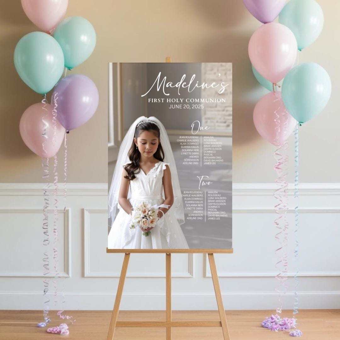 First Communion Photo Seating Chart Printable – Editable Holy Communion ...