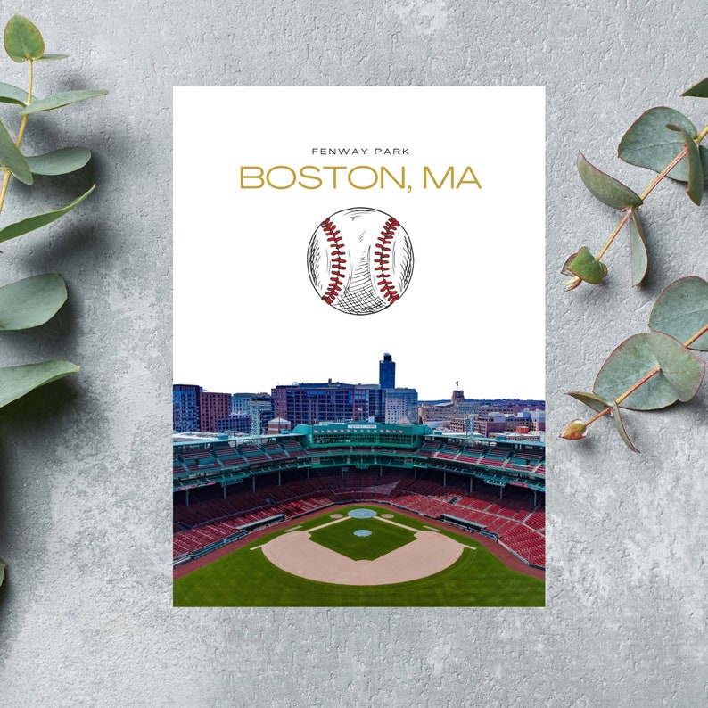 Boston Birthday Invitation Template Boston Skyline Fenway - Etsy