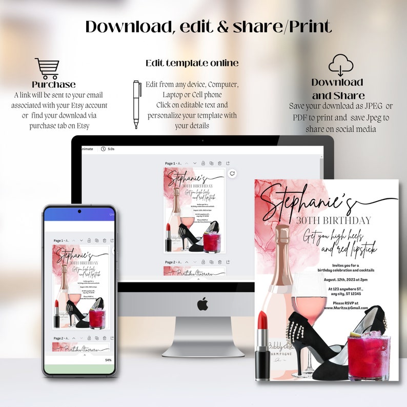 Ladies Weekend Birthday Getaway Invitation Printable Weekend - Etsy