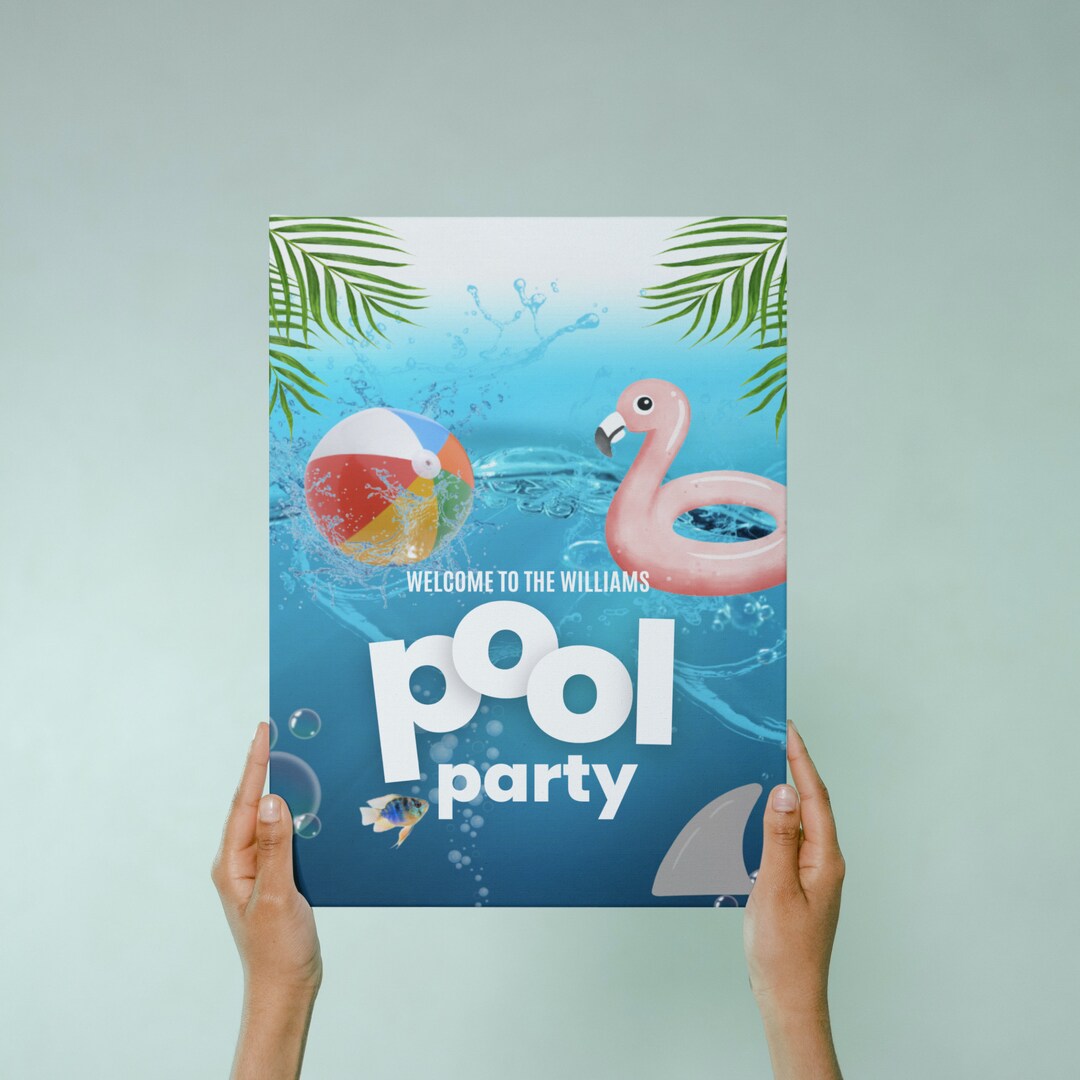 Summer Pool Party Welcome Sign, Pool Birthday Banner, Swimming Party ...
