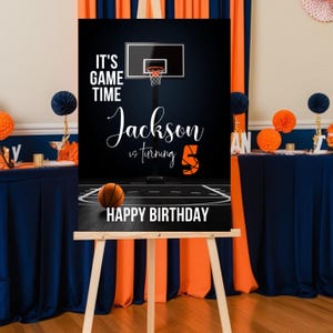 Basketball Birthday Welcome Sign | Personalized Basketball Party Sign ...