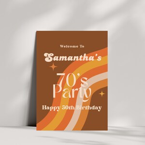 Editable Retro Birthday Welcome Sign Template | Vintage Party Banner ...