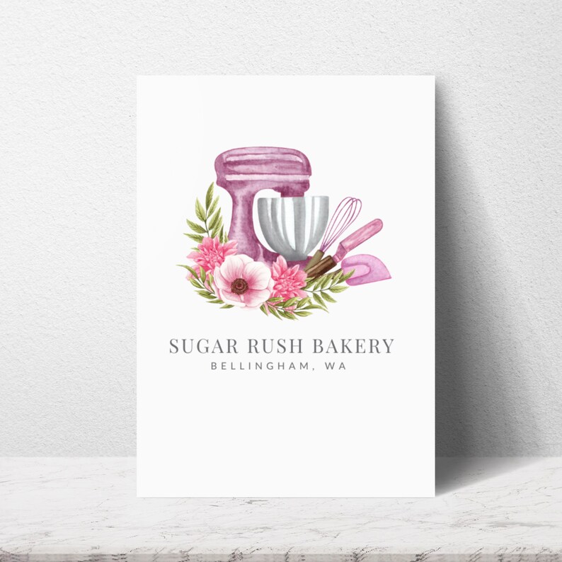 Custom Logo, Bakery Logo, Rolling Pin Logo, Mixer Logo, Baking Logo ...