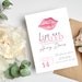 Pink Sealed Lips Birthday Invitation Template - Printable for Ladies ...