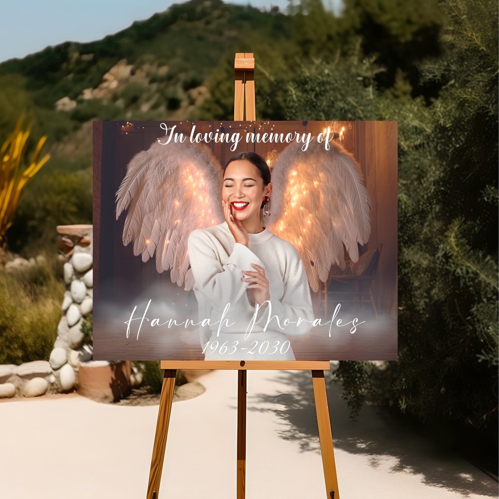 In Loving Memory Welcome Sign Template | Custom Photo Funeral Signage ...