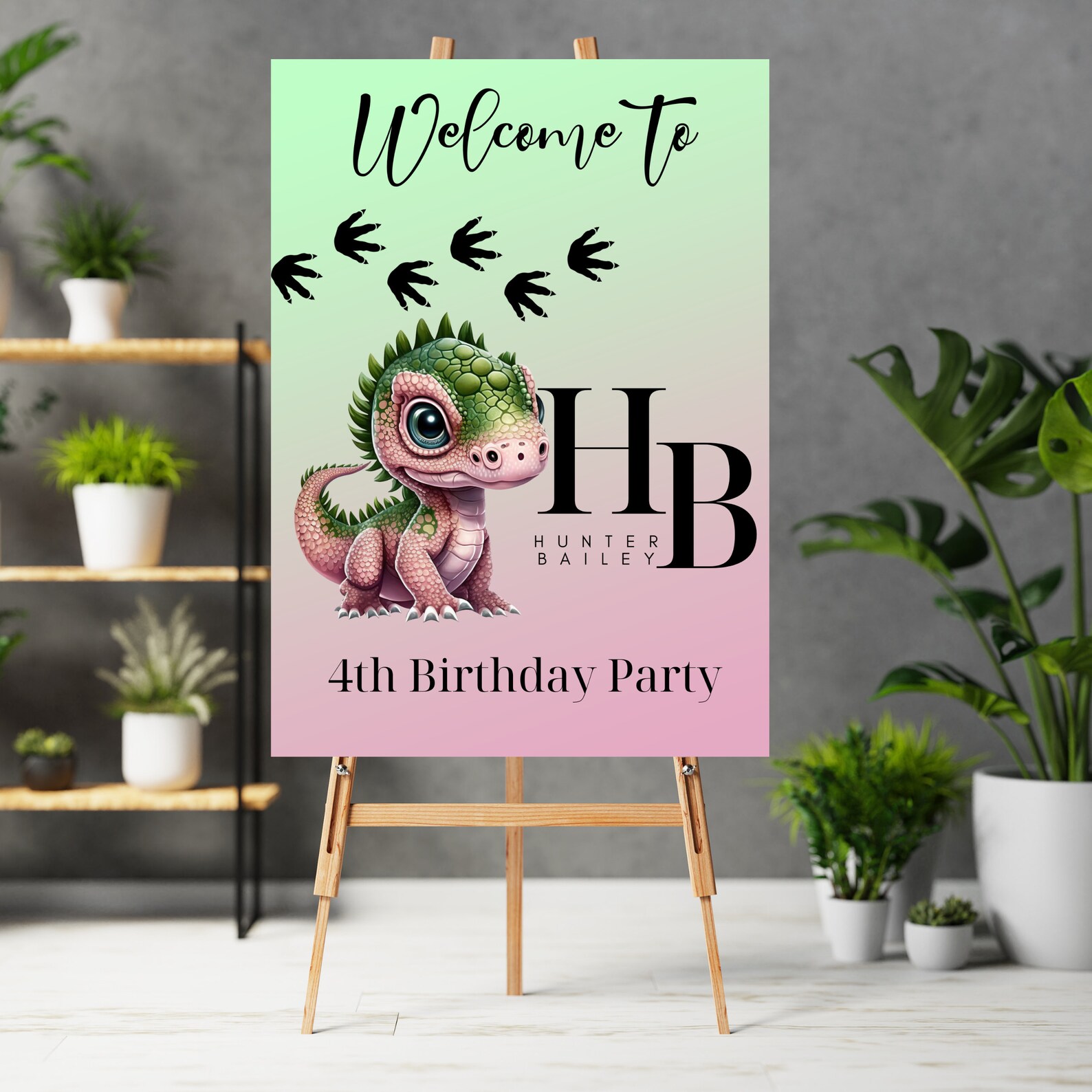 Editable Dino Welcome Sign Template, Pink Dinosaur Birthday Banner ...