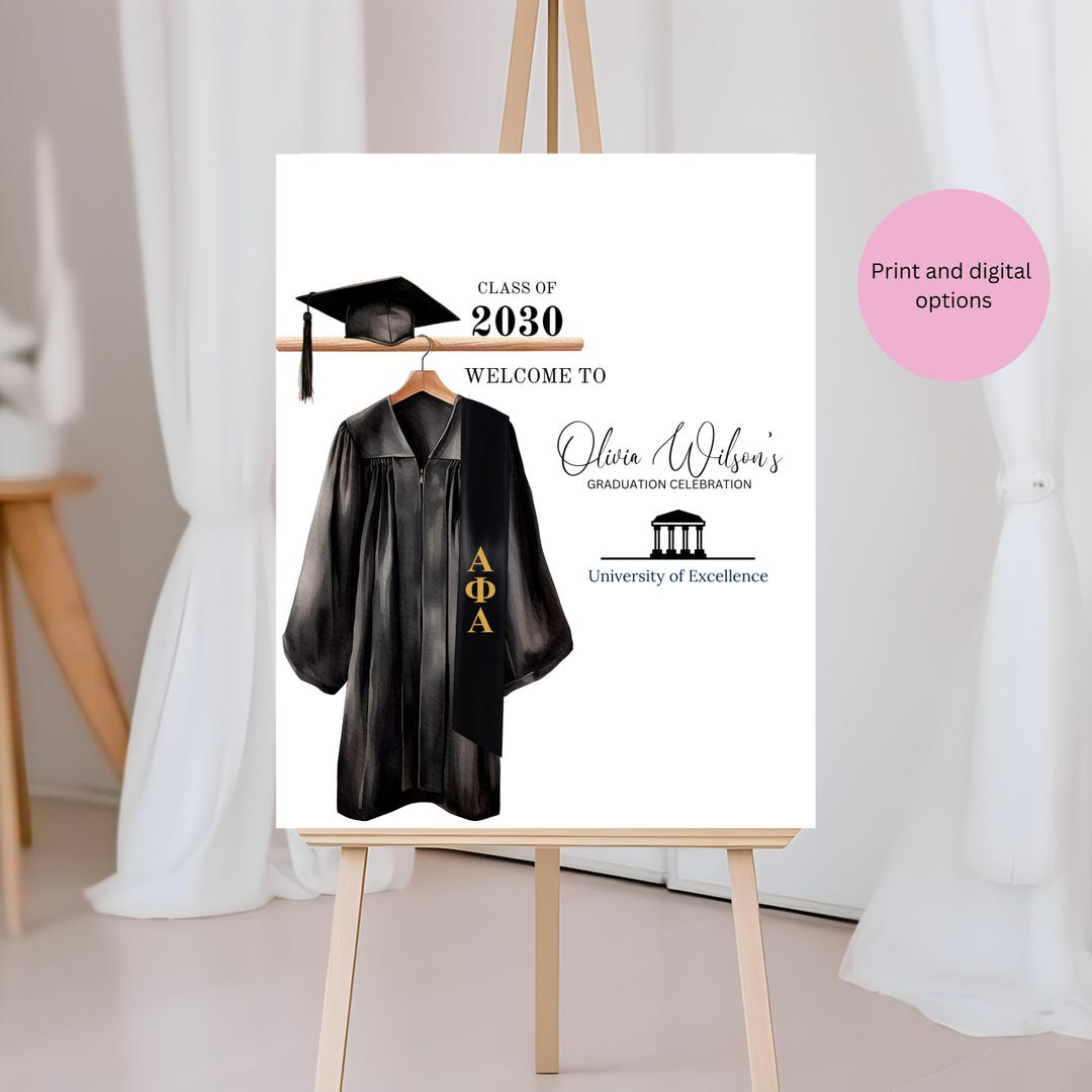 2025 Graduation Welcome Sign | Editable Personalized Grad Party Decor ...