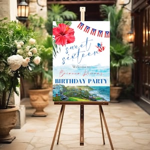 Editable Puerto Rico Welcome Sign Template | Birthday Banner | Skyline ...