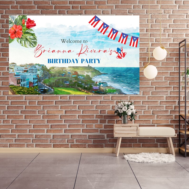 Editable Puerto Rico Welcome Sign Template Birthday Banner Skyline ...