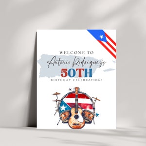 Editable Puerto Rico Birthday Welcome Sign Template Printable Puerto ...