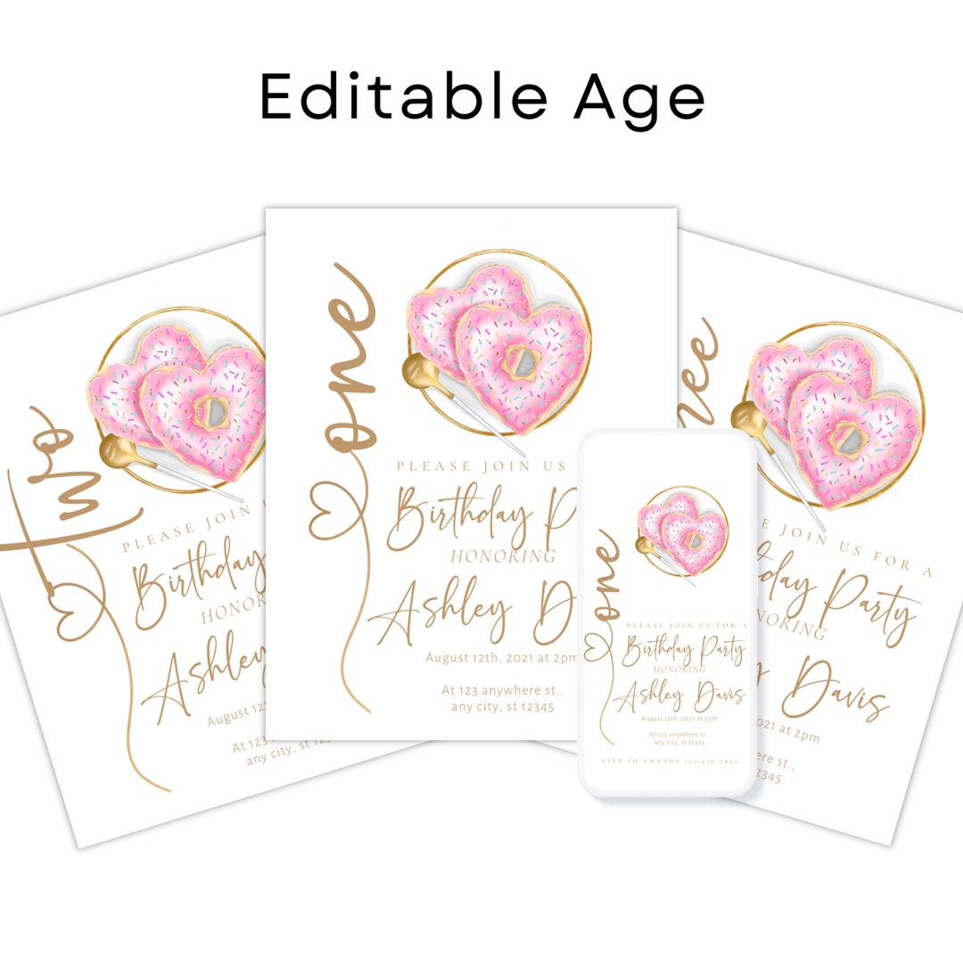 Editable Love Birthday Invitation Template, Custom Any Age Love Invite ...