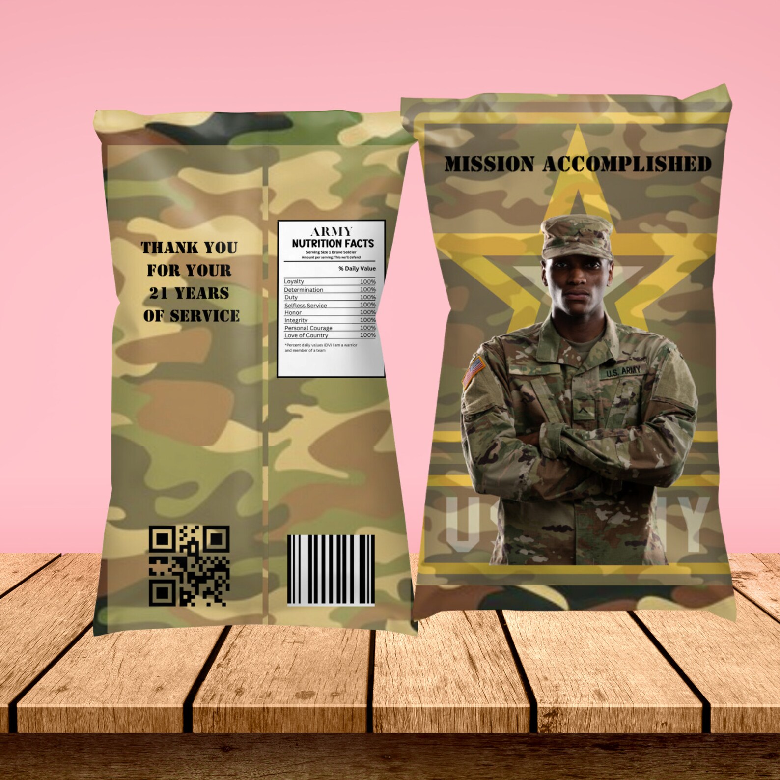 Army Birthday Chips Bag Labels, Army Camo Party Chip Bags, 1oz Snack ...