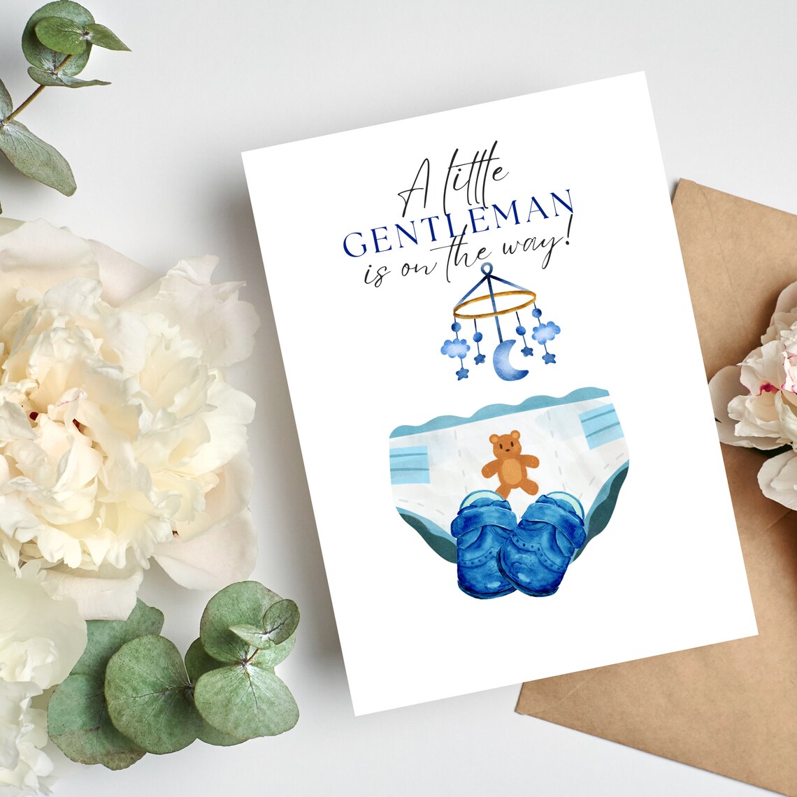 A Little Gentleman Baby Shower Diaper Raffle Template, Boy Baby Shower ...