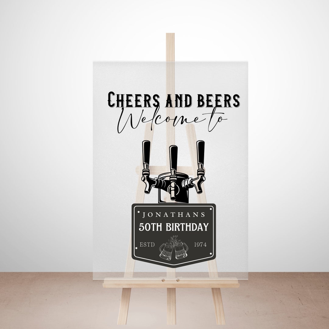 Editable Cheers and Beers Birthday Party Welcome Sign - Customizable ...