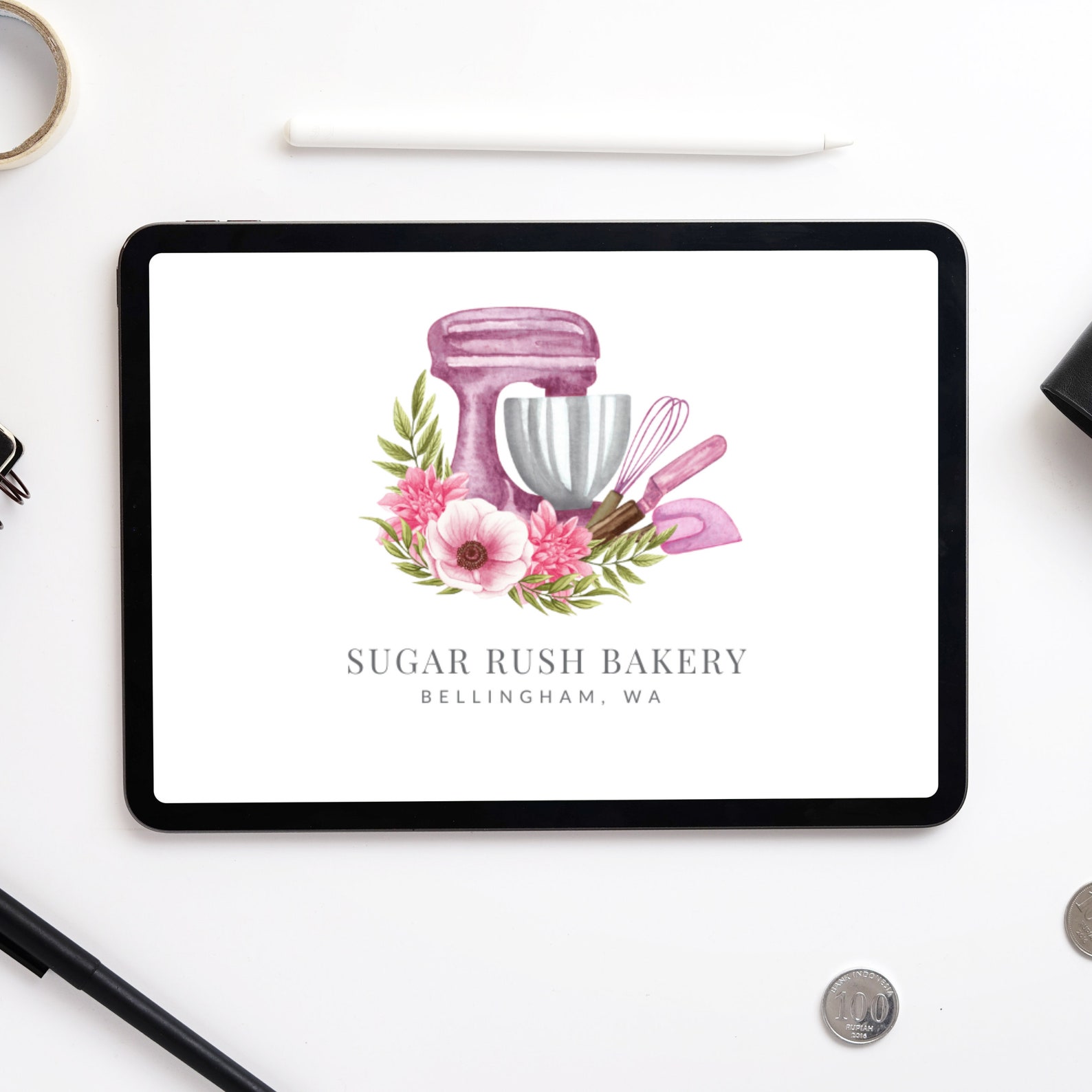 Custom Logo Bakery Logo Rolling Pin Logo Mixer Logo Baking - Etsy