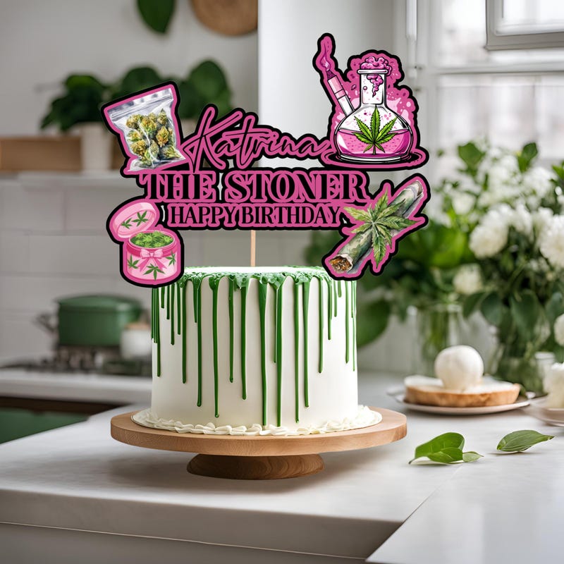 Weed Cake Topper - Etsy