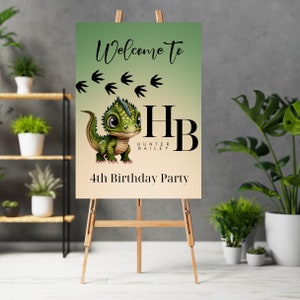 Editable Dino Welcome Sign Template, Dinosaur Birthday Banner ...
