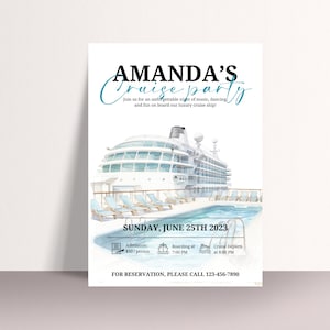 Editable Cruise Party Invitation Template | Summer Cruise Birthday ...