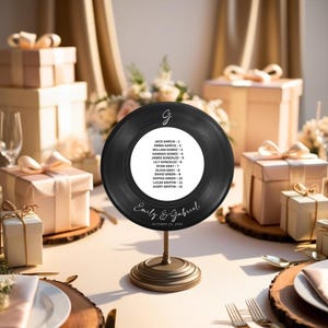 Retro Vinyl Record Wedding Seating Chart – Editable Alphabetical Guest ...