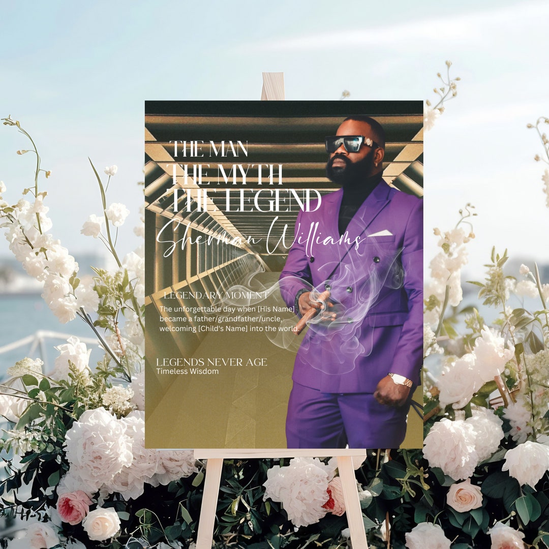 Custom Photo Milestone Birthday Sign | Editable Gold & Black Gentleman ...