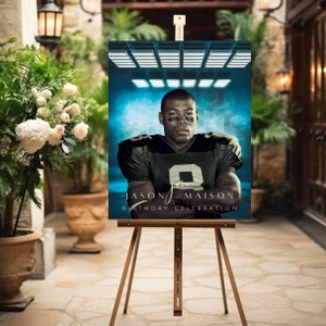 Editable Sports Birthday Photo Welcome Sign Template | Custom Sports ...