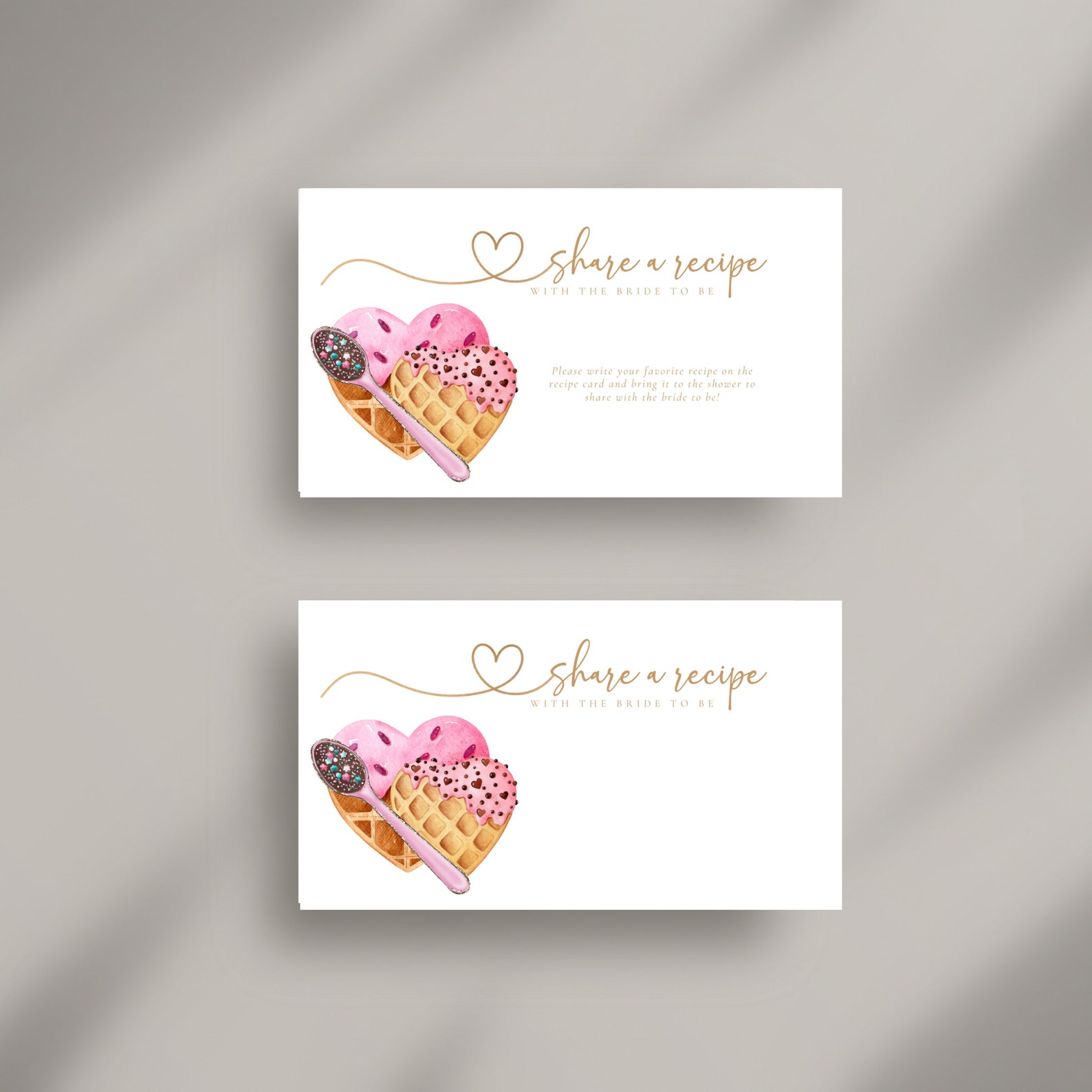 Editable Waffle Wedding Recipe Card Template Personalized - Etsy