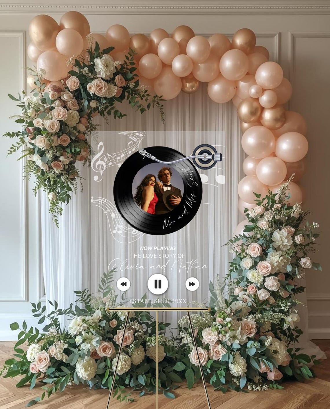 Custom Vinyl Record Wedding Welcome Sign | Acrylic Photo Welcome Sign ...