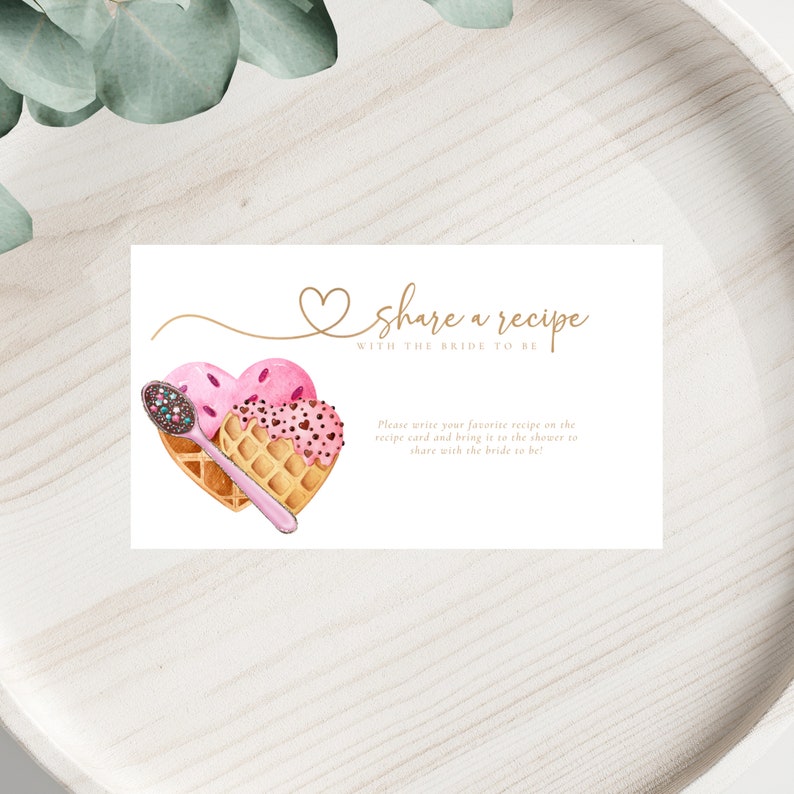 Editable Waffle Wedding Recipe Card Template | Personalized Share ...