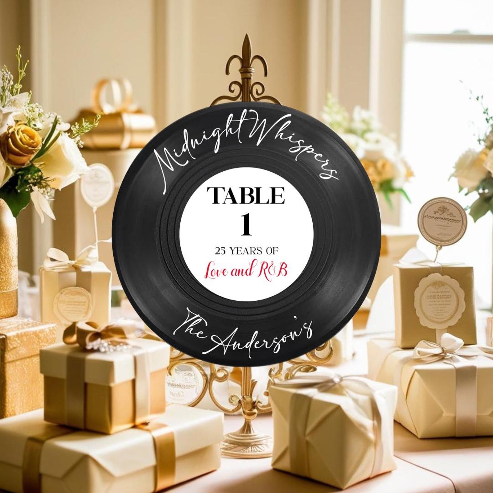 Retro Vinyl Record Wedding Seating Chart – Editable Guest List Sign ...