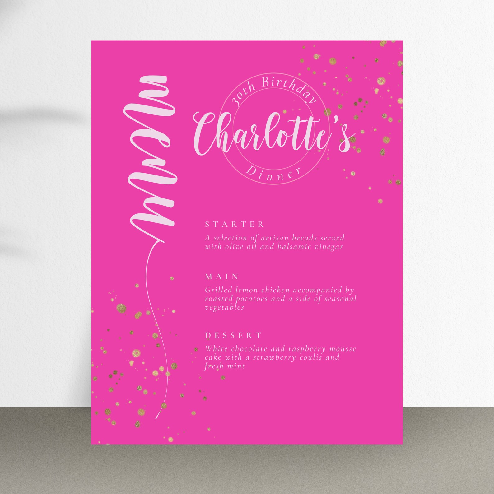 Editable Dinner Menu Printable Birthday Party Lunch Menu Hot - Etsy