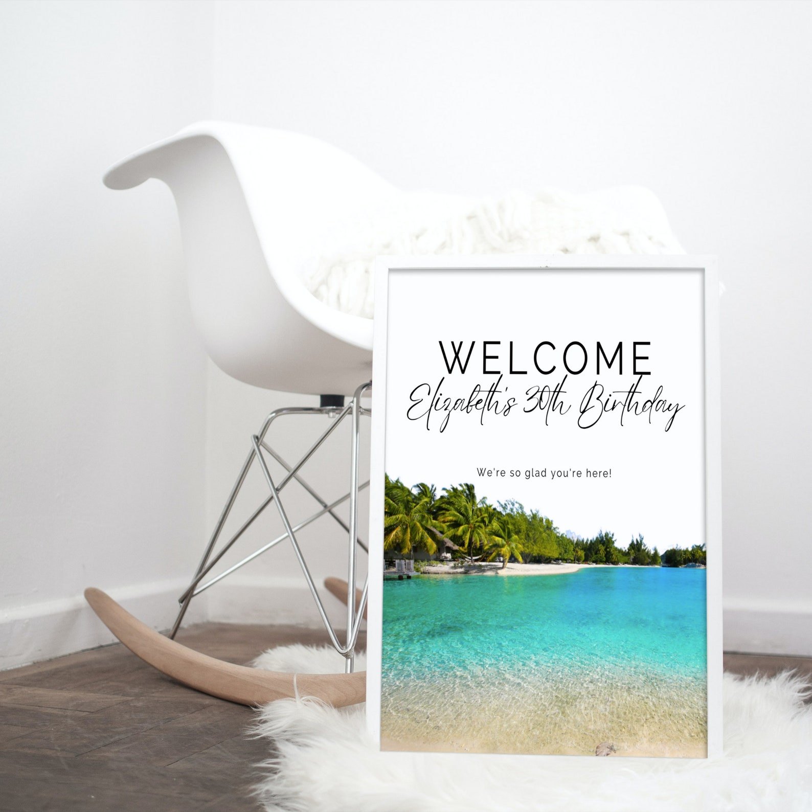 Bora Bora Birthday Welcome Sign, French Polynesia Beach Banner ...