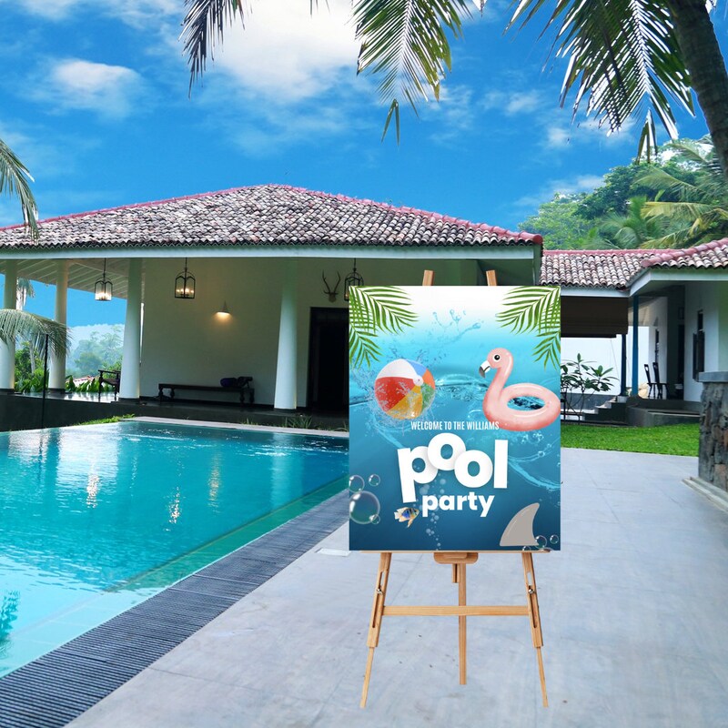Pool Party Banner - Etsy