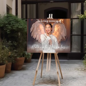 In Loving Memory Welcome Sign Template | Custom Photo Funeral Signage ...