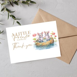 Prince Baby Shower Thank You Card Template, Prince Printable Fairytale ...