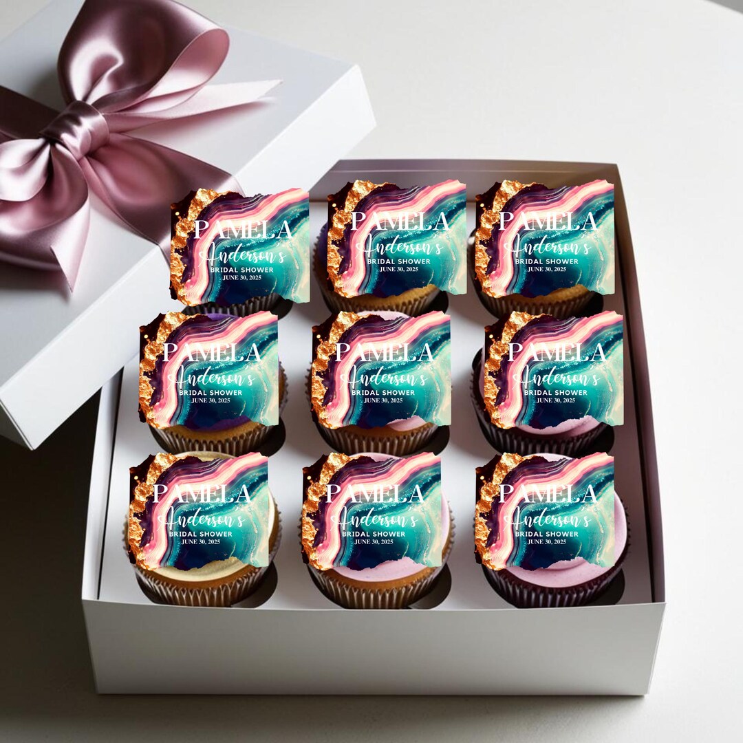 Custom Geode Edible Cupcake Topper & Cake Topper - Bridal Shower, Baby ...