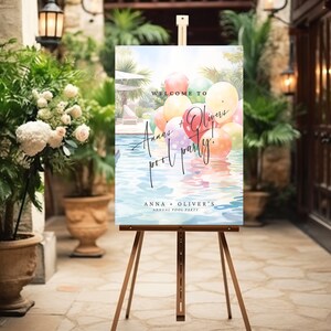 Editable Summer Pool Party Welcome Sign, Swimming Bash Printable for ...
