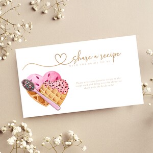 Editable Waffle Wedding Recipe Card Template | Personalized Share ...