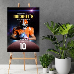 Editable Football Birthday Welcome Sign Template, DIY Printable Decor ...