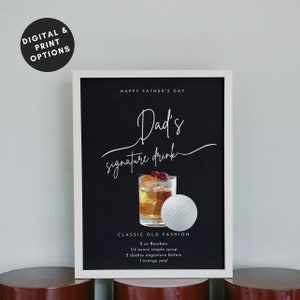 Father's Day Signature Drink Sign, Personalized Bar Sign for Dad ...