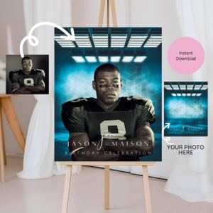 Editable Sports Birthday Photo Welcome Sign Template | Custom Sports ...